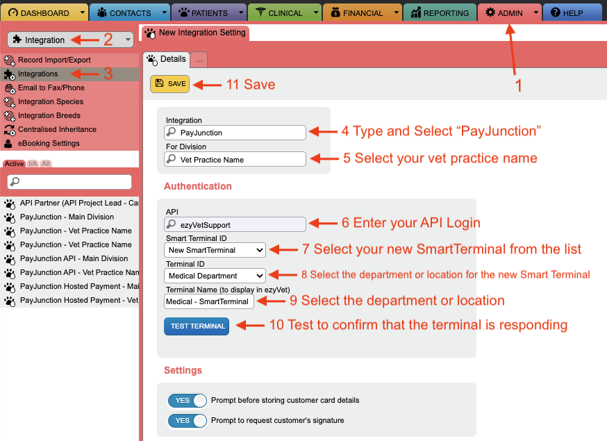 How to add a new Smart Terminal in ezyVet – PayJunction Support