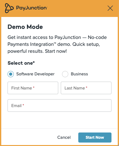 No-code Payments Integration Demo Mode – PayJunction Support